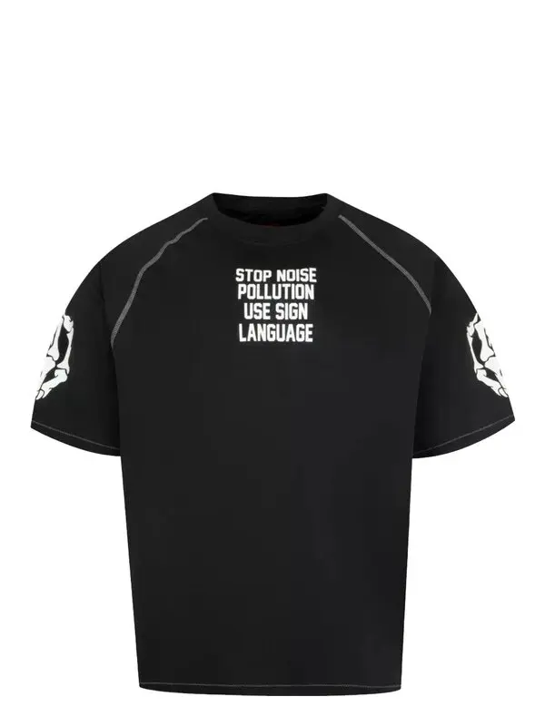 PLEASURES Pollution Graphic Print T-shirt - Black