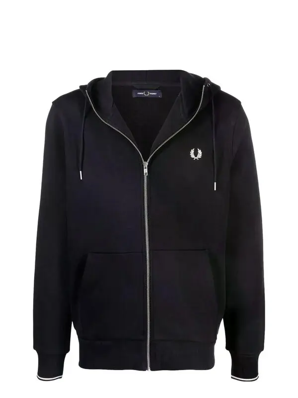 Fred Perry Logo-embroidered Hoodie - Blue