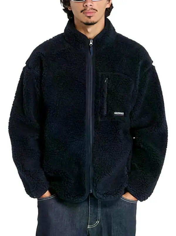 Gramicci Zip-up Logo Embroidered Fleece Jacket - Blue