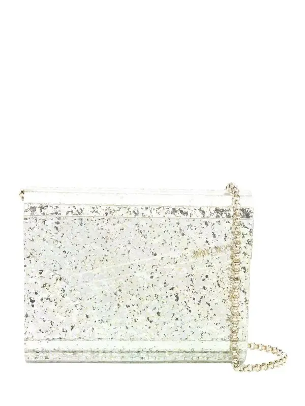 JIMMY CHOO Glitter-detailing Clutch - Silver
