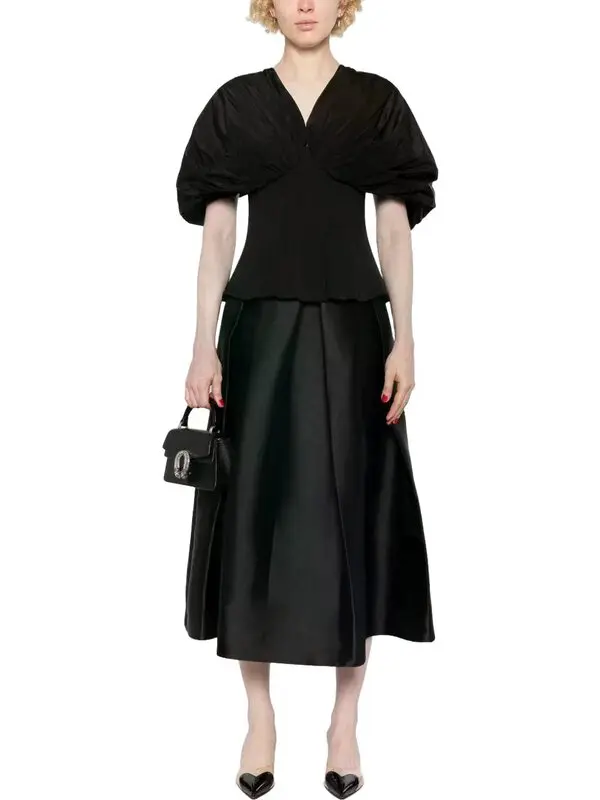 RHEA COSTA Ruched Top - Black