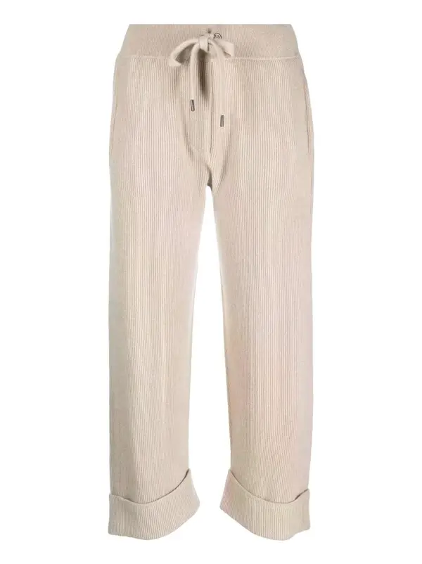 Brunello Cucinelli Drawstring Cropped Track Pants - Neutrals