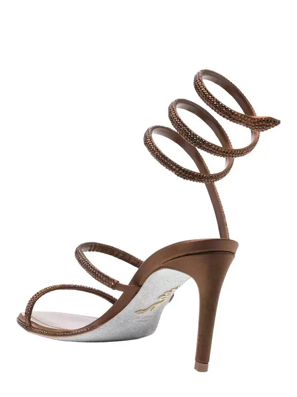 Rene Caovilla 100mm Cleo Sandals - Brown