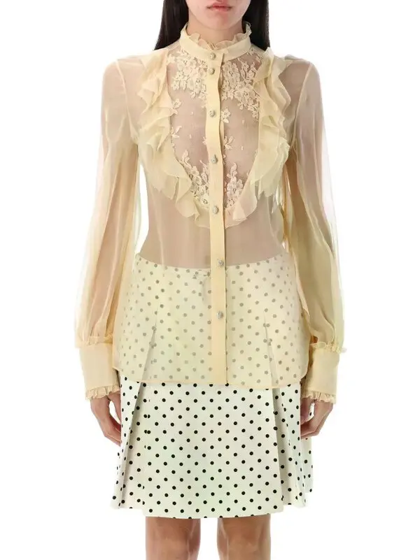 Valentino Garavani Silk Button-down Shirt - Yellow