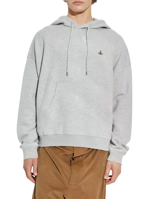 VIVIENNE WESTWOOD Orb-embroidered Hoodie - Grey