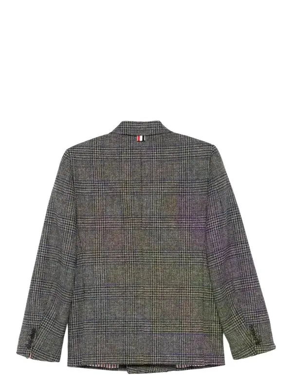 Thom Browne Prince Of Wales-check Blazer - Grey