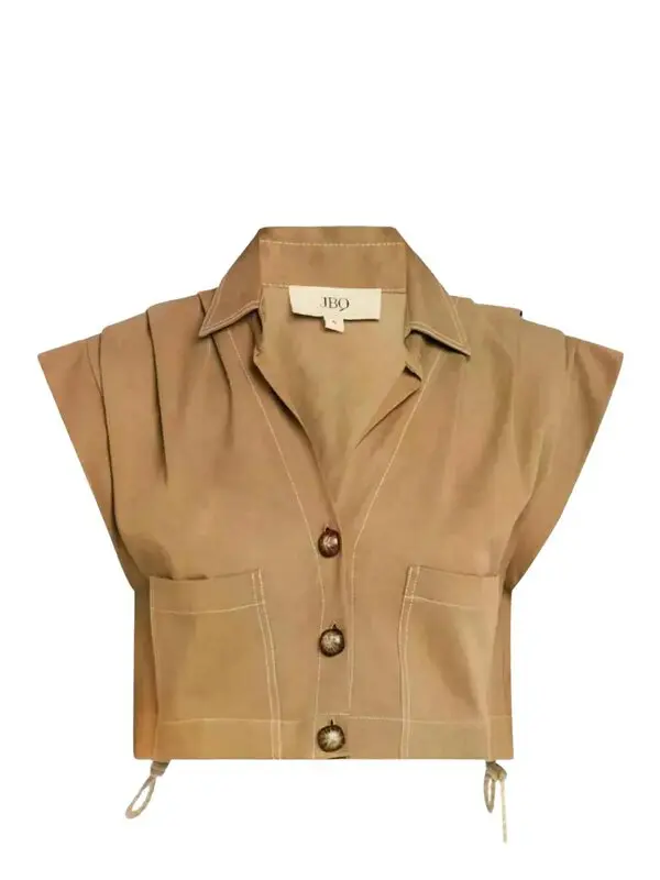 JBQ Preen Button-up Cropped Shirt - Neutrals