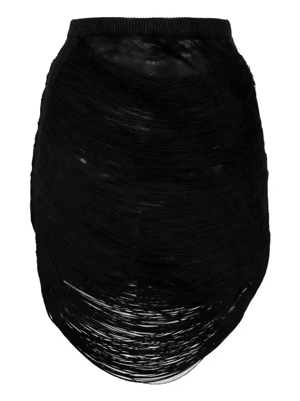 Attico Draped Mini Skirt - Black