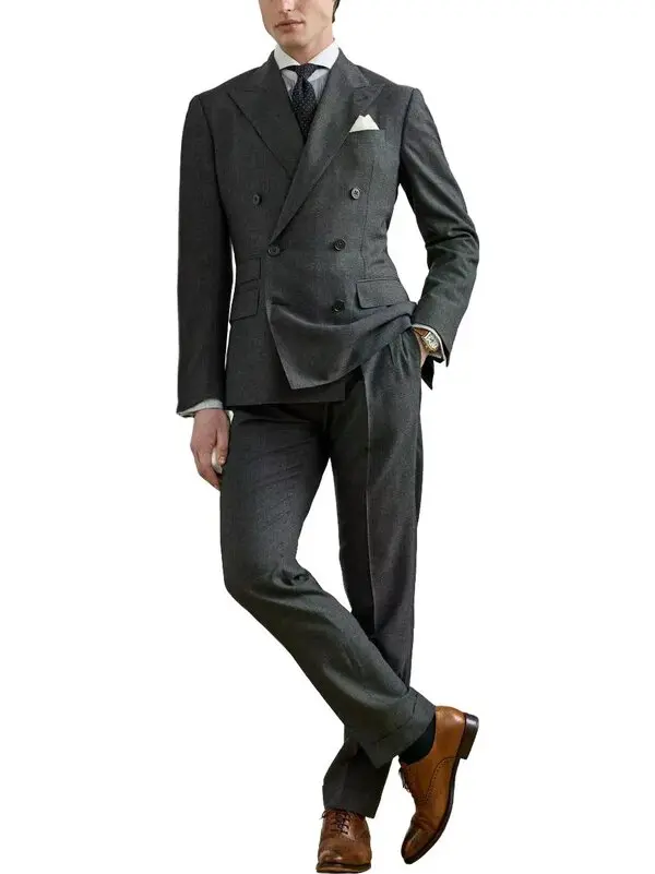Ralph Lauren Purple Label Double-breasted Tailored Blazer - Grey
