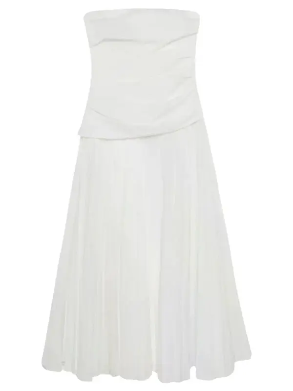 Simkhai Arie Strapless Ruched Bodice Dress - White