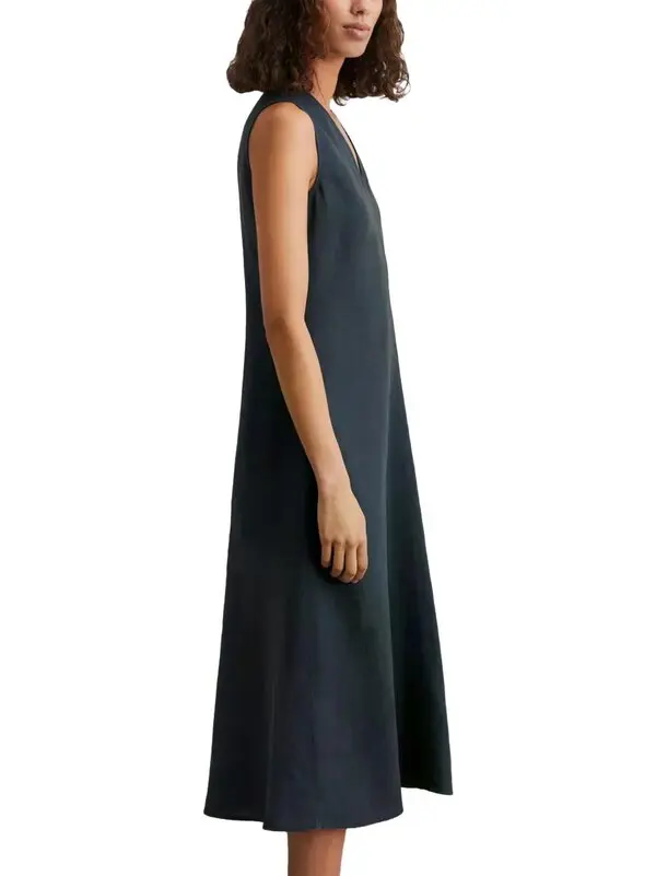 Marc O'polo Sleeveless V-neck A-line Midi Dress - Blue