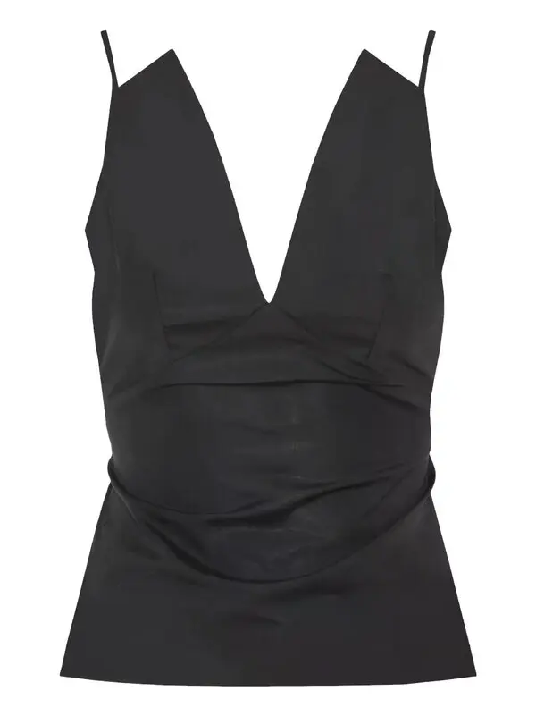 BARBA NAPOLI V-neck Top - Black