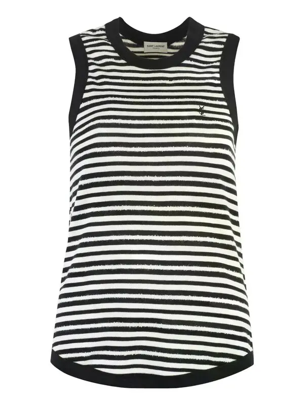 Saint Laurent Striped Tank Top - Black