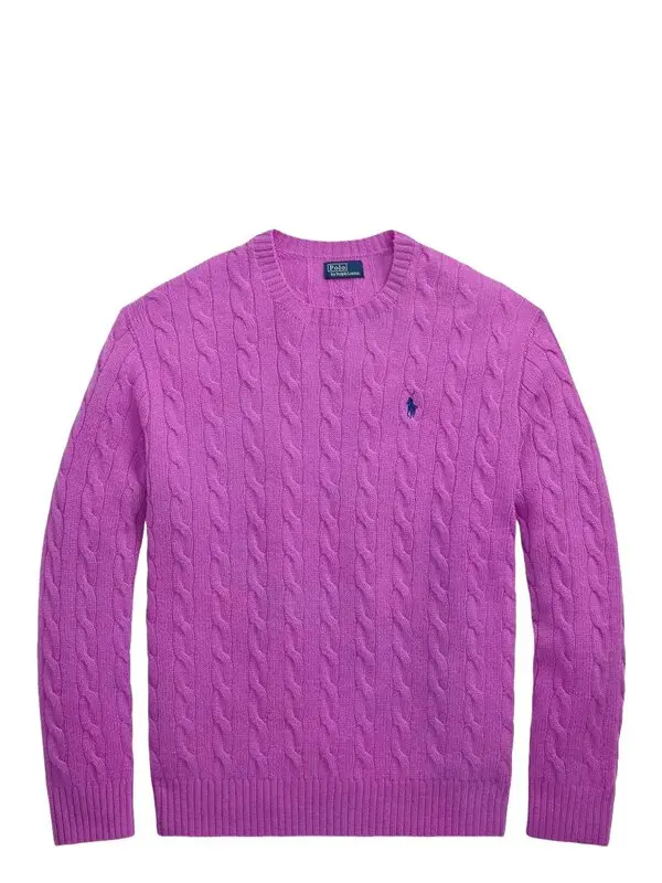 Polo Ralph Lauren Cable-knit Crew Neck Sweater - Purple