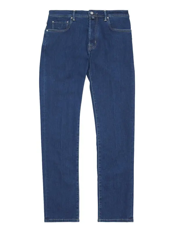 Jacob Cohen Limited Edition Ostrich Leather-patch Bard Slim Jeans - Blue