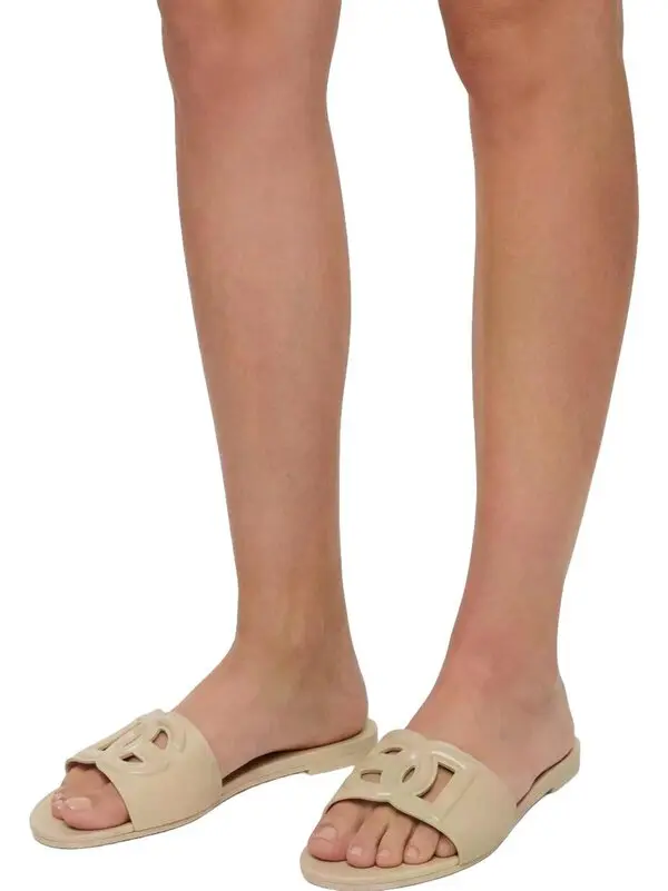 Dolce & Gabbana Rubber Beachwear Slides - Neutrals