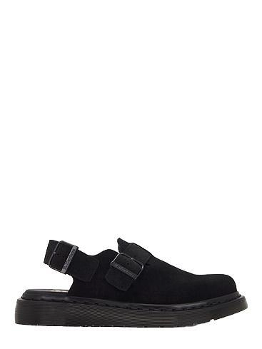 Dr. Martens Jorge Suede Clogs With Buckle Detail - Black