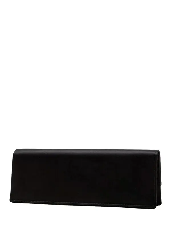 Jennifer Chamandi Embroidered Satin Clutch - Black