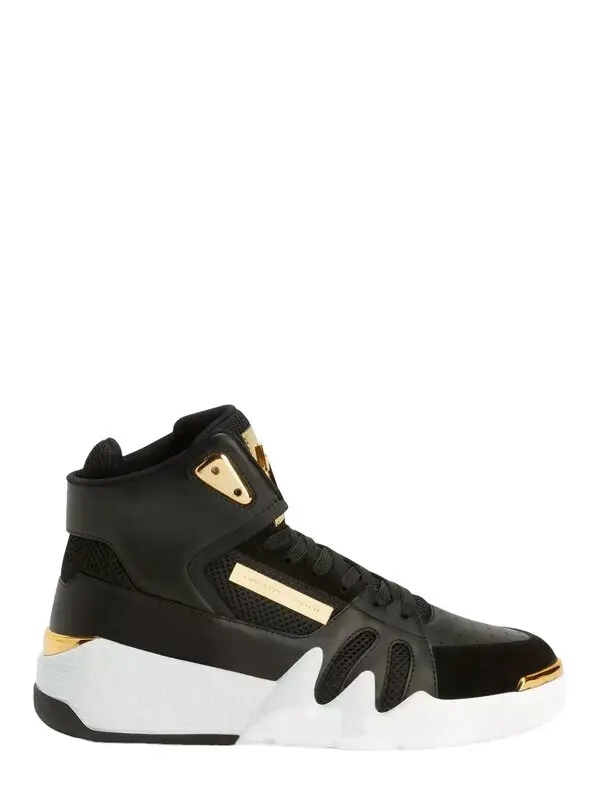 GIUSEPPE ZANOTTI Talon High-top Leather & Suede Sneakers - Black