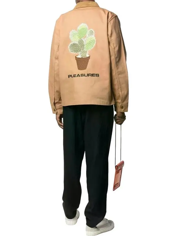 PLEASURES Graphic-print Button-up Jacket - Neutrals