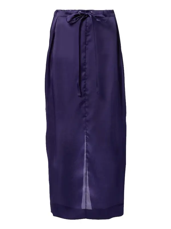 Khaite Chenton Silk Organza Maxi Skirt Amethyst - Blue