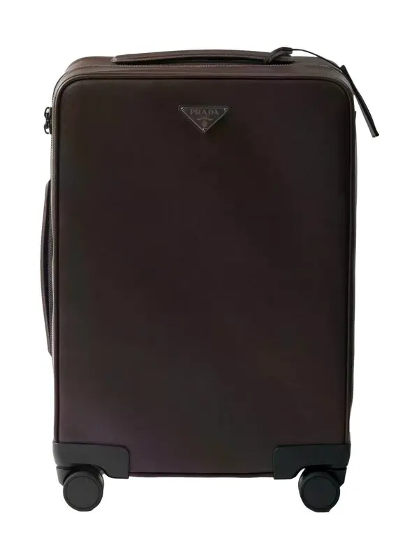 Prada Saffiano Leather Trolley - Brown