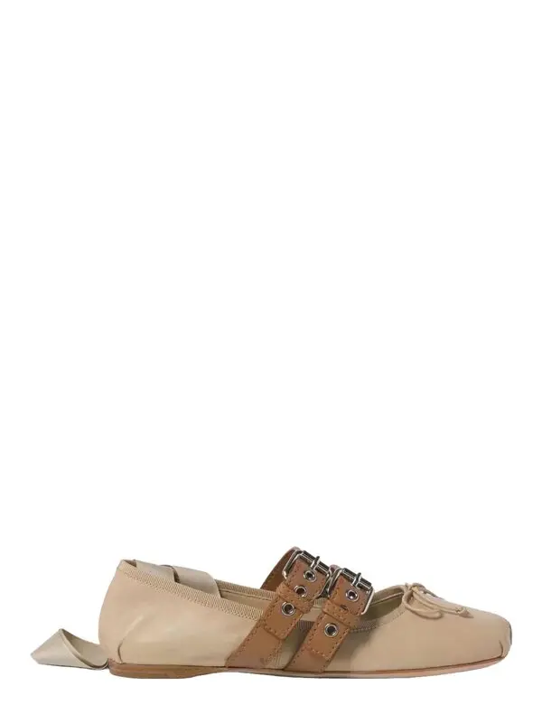 Miu Miu Buckled Ballet Pumps - Neutrals