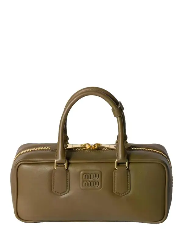 Miu Miu Arcadie Leather Top Handle Bag - Green