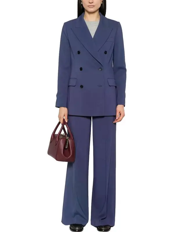JOSEPH Alane Cady Wide-leg Trousers - Blue