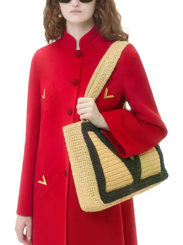 Valentino Garavani Large Viva Superstar Raffia Tote Bag - Neutrals
