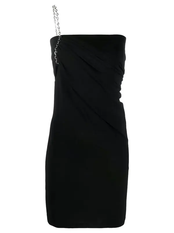 Givenchy Stretch Mini Dress With Chain Detail - Black