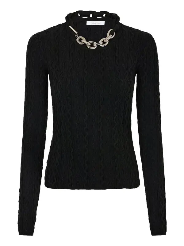 Rabanne Chain Detail High Neck Sweater - Black