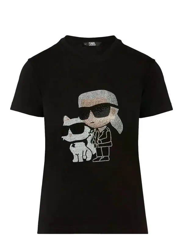 Karl Lagerfeld Ikonik Rhinestone T-shirt - Black