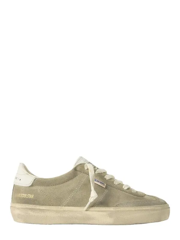 GOLDEN GOOSE Distressed Suede And Leather Trimmed Sneakers - Brown