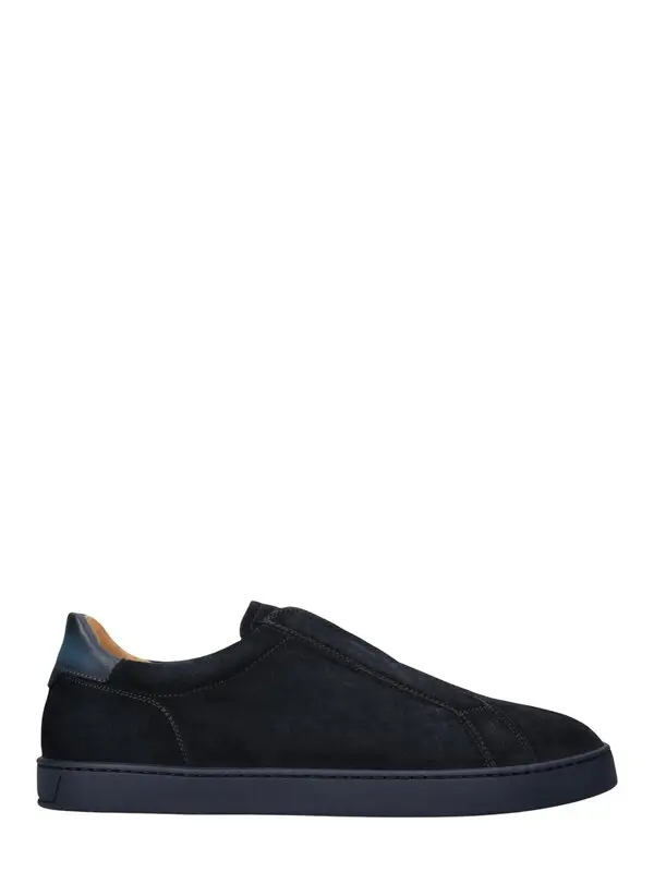 Magnanni Leather Slip-on Sneakers - Navy