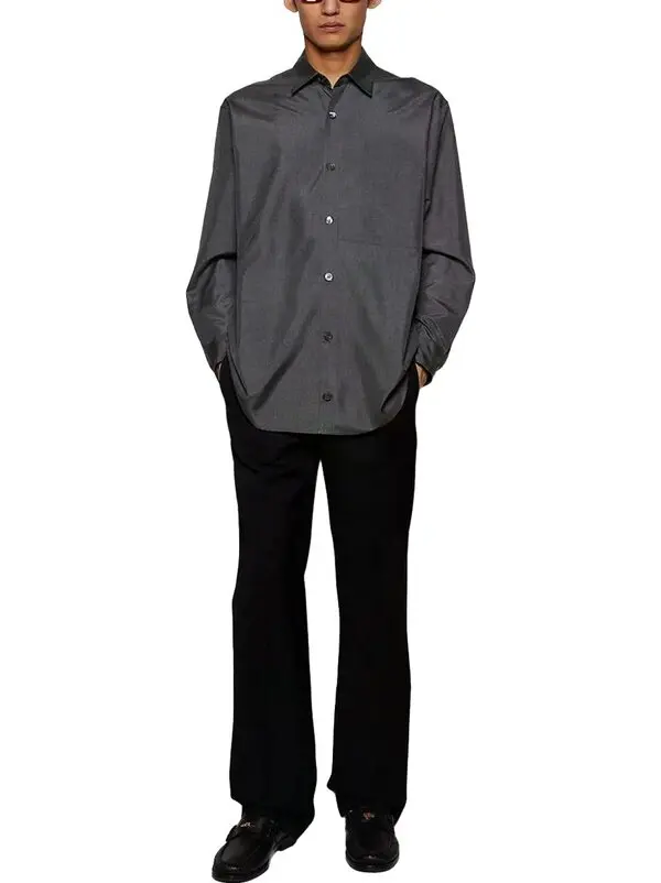 CASELLA MEYER Embroidered Silk Shirt - Grey