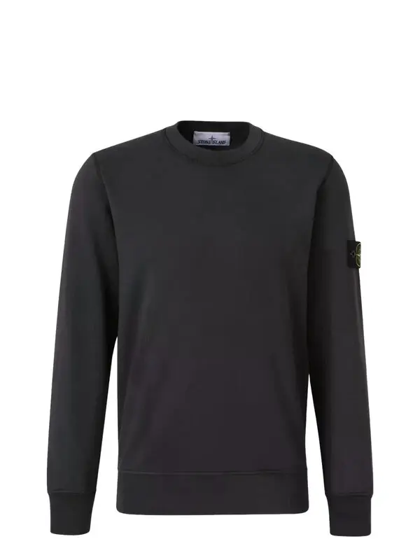 Stone Island Compass Badge Cotton Sweatshirt - Black
