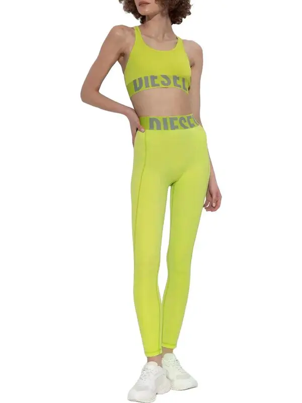 DIESEL® Adeline Logo-waistband Leggings - Yellow