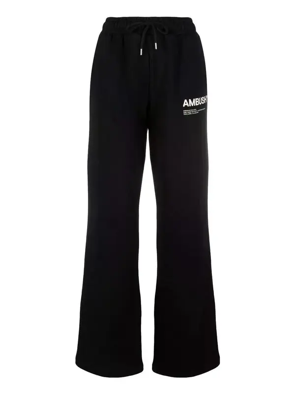 AMBUSH Logo Print Fleece Track Pants - Black