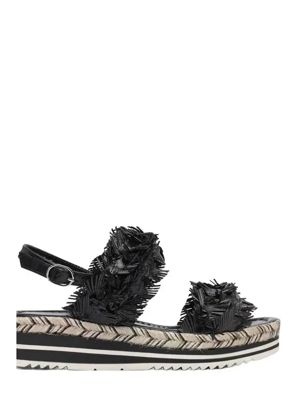TONI PONS Fringed Platform Sandals - Black