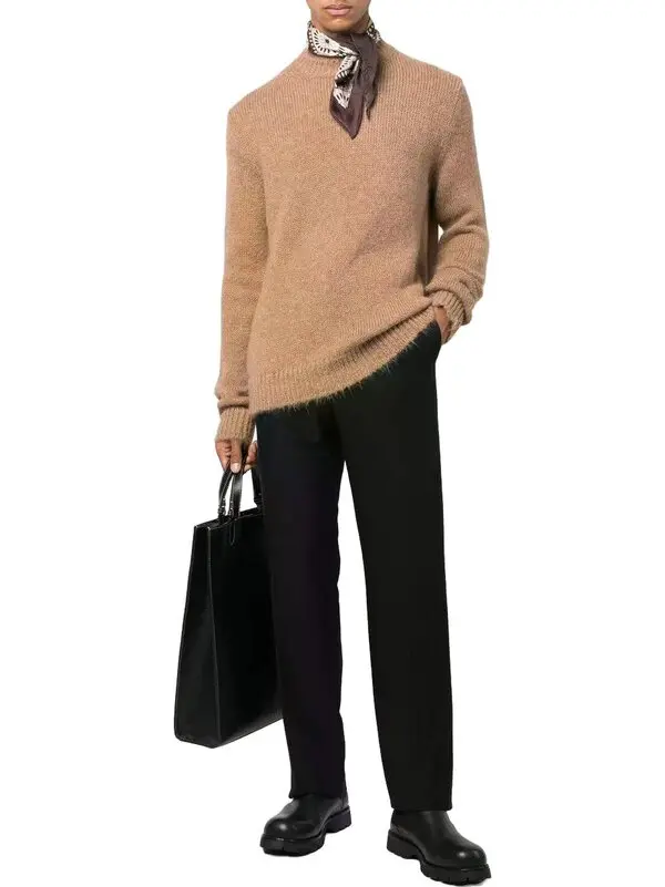 JIL SANDER Round-neck Knit Jumper - Brown