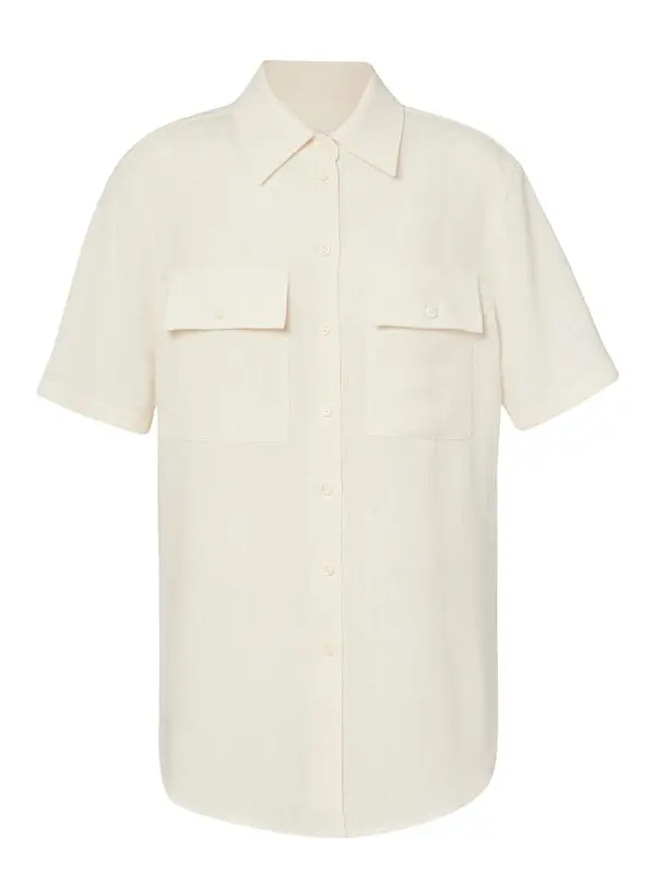 Loro Piana Shirley Linen Crepe Shirt - White