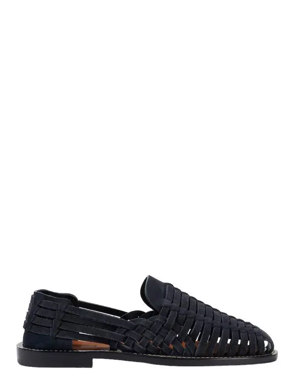 Brunello Cucinelli Woven Suede Loafers - Blue