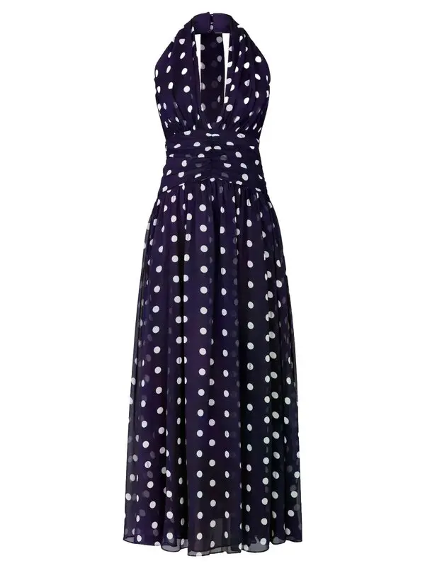 NICHOLAS Arellia Polka Dot Maxi Dress - Blue