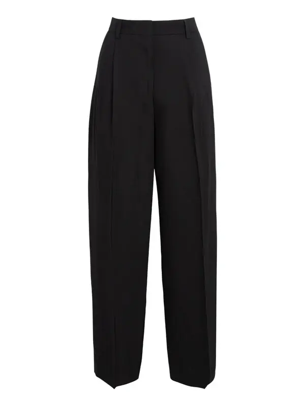 TOTEME Double-pleat Straight Leg Trousers - Black
