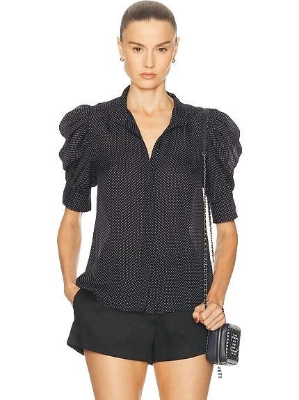 FRAME The Gillian" Top - Navy Multi