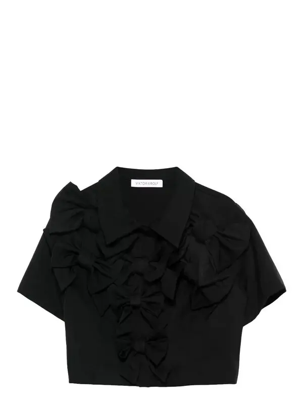 Viktor & Rolf Bow Detail Cropped Shirt - Black