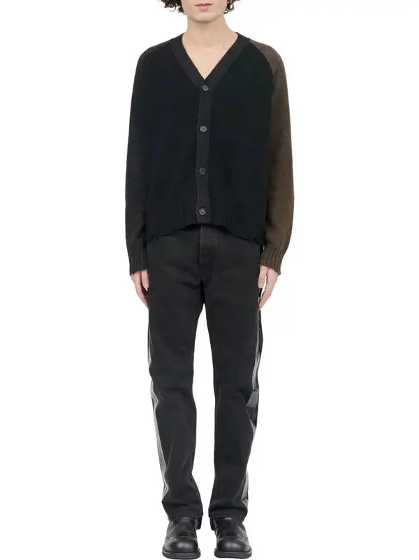 MAISON MARGIELA Color-block Distressed Cardigan - Black