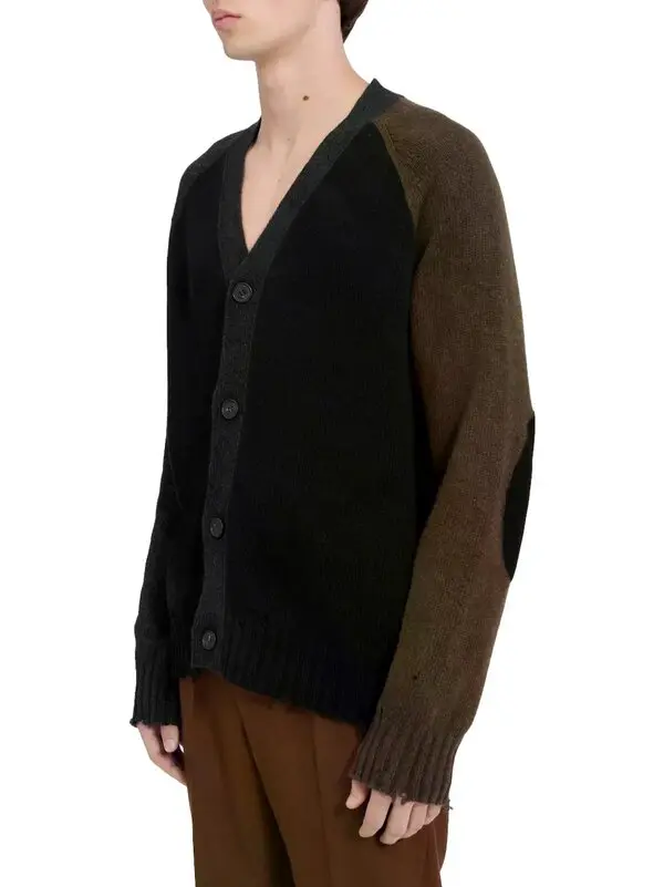 MAISON MARGIELA Color-block Distressed Cardigan - Black