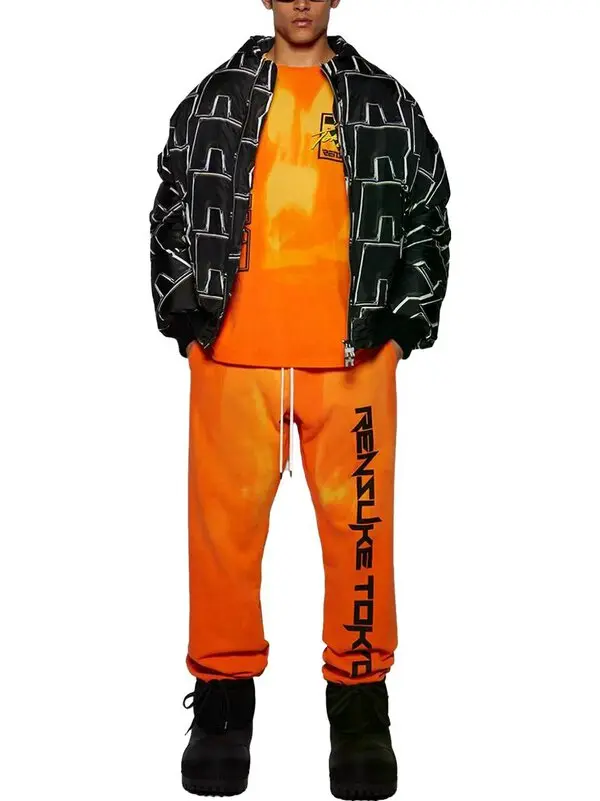 RENSUKE TOKYO Logo-print Tracksuit Bottoms - Orange